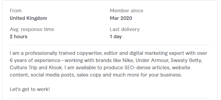 How To Write Fiverr Description For Your Profile With Examples 